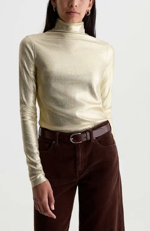 Ag Chels Metallic Rib Turtleneck Sweater - Showtime