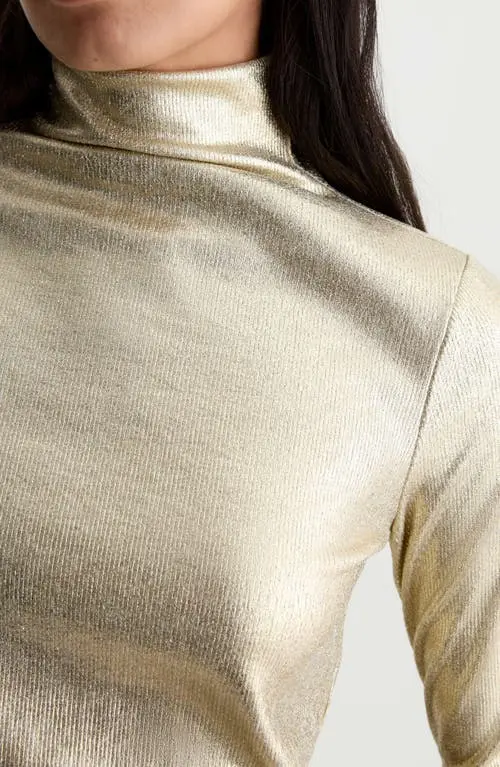 Ag Chels Metallic Rib Turtleneck Sweater