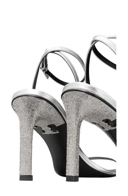 Tory Burch Pavé Heel Sandal - Silver