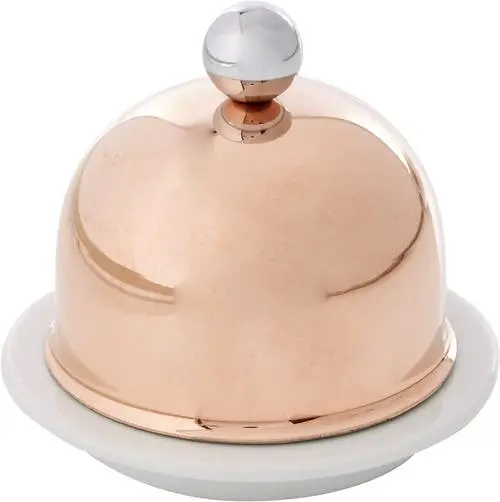 MAUVIEL M'minis Porcelain Butter Dish With Lid - Copper