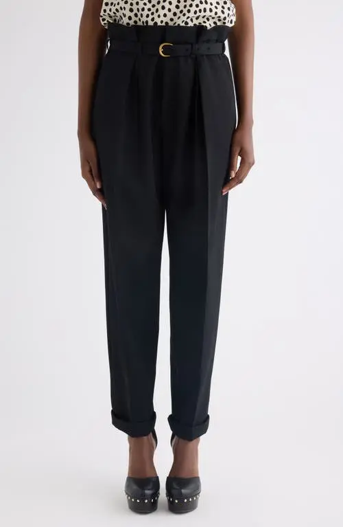 Chloé Belted Grain De Poudre Wool Pants