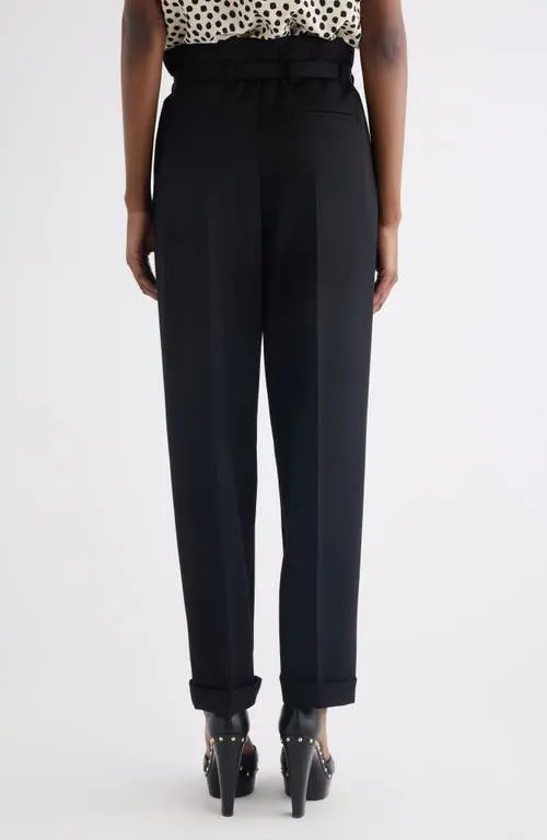 Chloé Belted Grain De Poudre Wool Pants