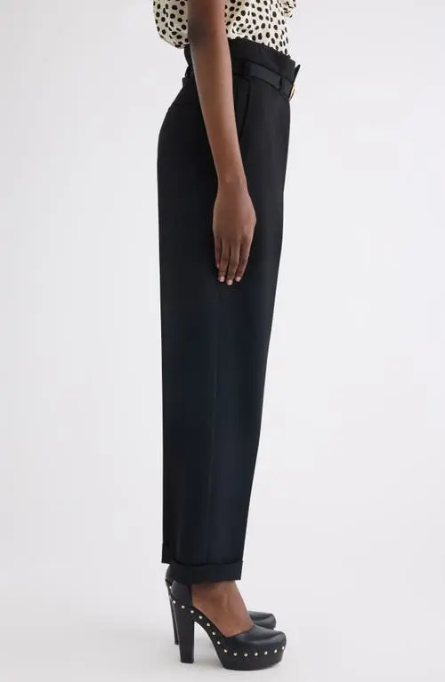 Chloé Belted Grain De Poudre Wool Pants