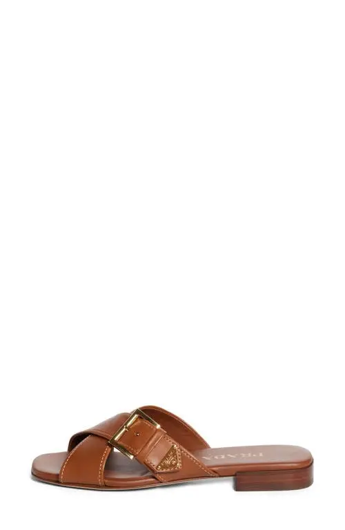 Prada Square-toe Italian-leather Sandal - Cuoio