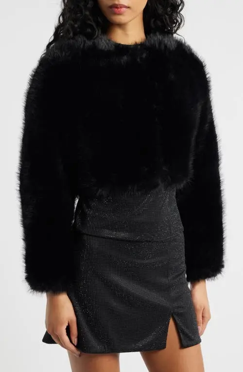 Mango Faux Fur Cropped Jacket