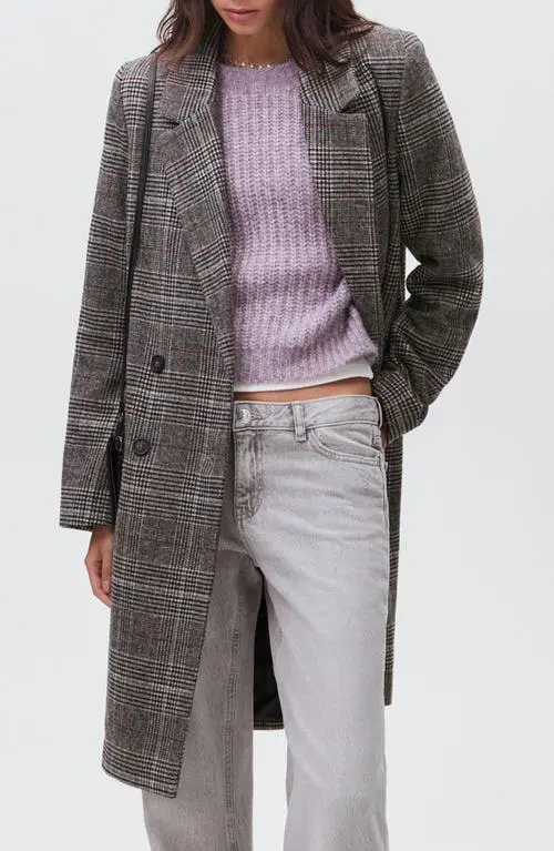 Mango Longline Tweed Coat