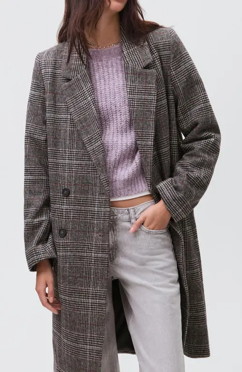 Mango Longline Tweed Coat