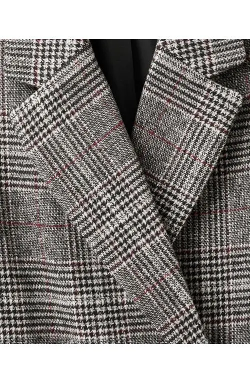 Mango Longline Tweed Coat