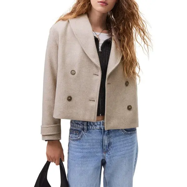 Mango Wool-blend Crop Coat