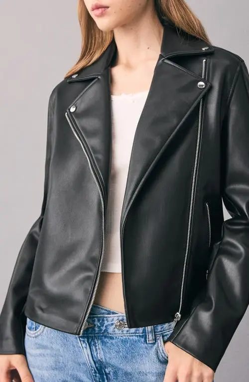 Mango Faux Leather Biker Jacket