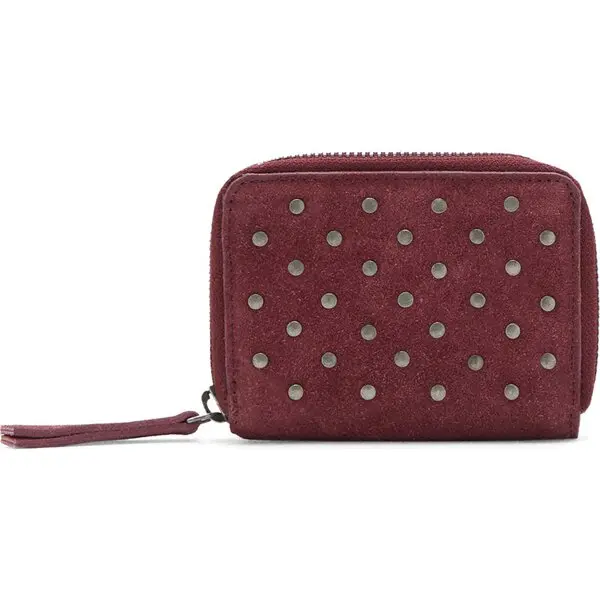 Mango Stud Leather Coin Pouch - Maroon