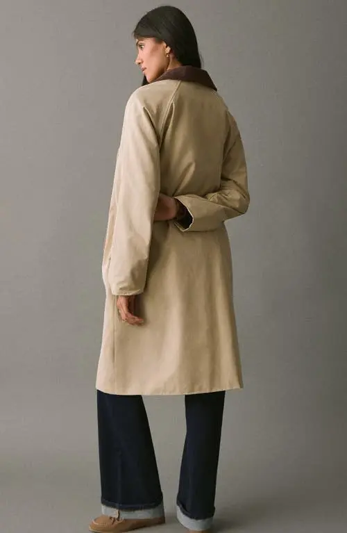 Mango Corduroy Collar Trench Coat