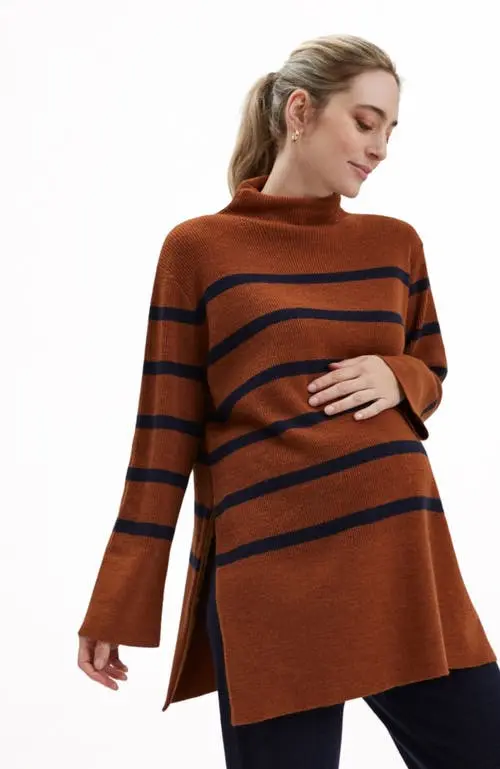 NOM MATERNITY Sarabeth Maternity & Nursing Striped Sweater