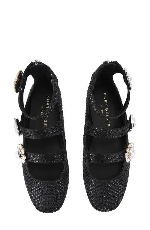 Kurt Geiger Ankle Strap Ballet Flats - Black