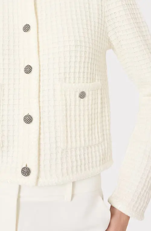 MILLY Sade Textured Cardigan - Ivory