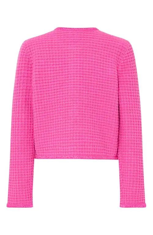 MILLY Sade Textured Cardigan - Pink