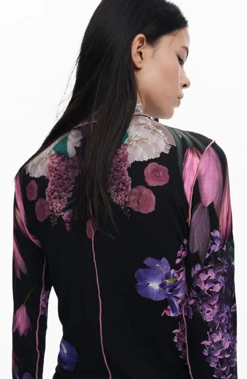 Desigual Long Sleeve Floral Top
