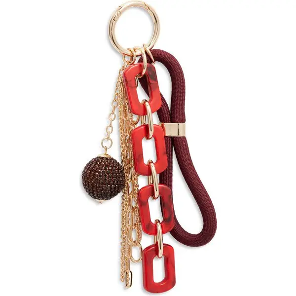 Chelsea28 Crystal Ball And Chain Bag Charm - Burgundy Multi- Gold