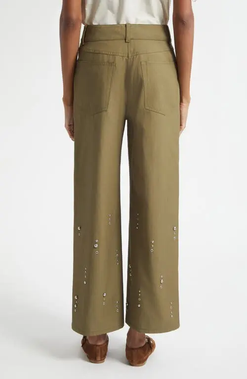 3.1 Phillip Lim Flat Front Wide Leg Ankle Pants - Caper