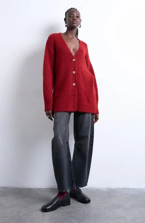 Topshop Easy V-neck Longline Cardigan
