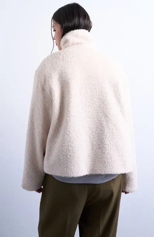Topshop Bouclé Tab Detail Bomber Jacket