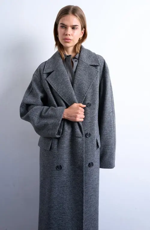 Topshop Double Breasted Long Coat