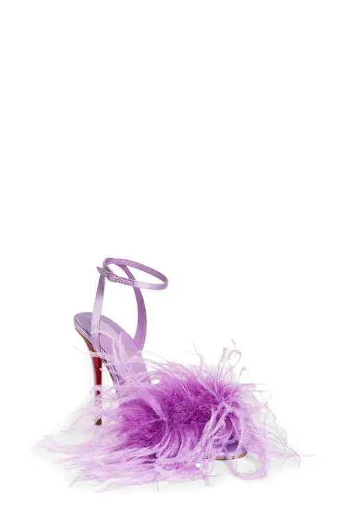 CHRISTIAN LOUBOUTIN Miss Z Loubipoupi Feather-embellished Ankle Strap Sandal - Rhapsody