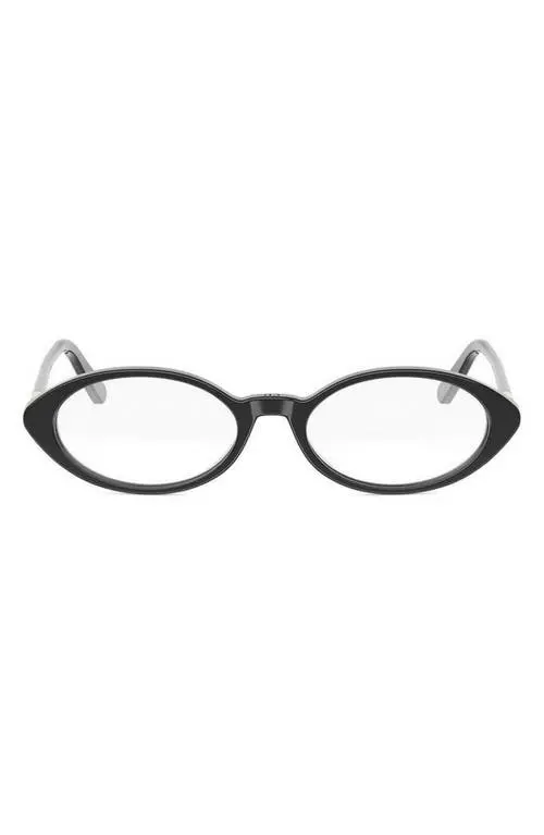 Dior Mini Cd O R8i 51mm Oval Optical Glasses - Shiny Black