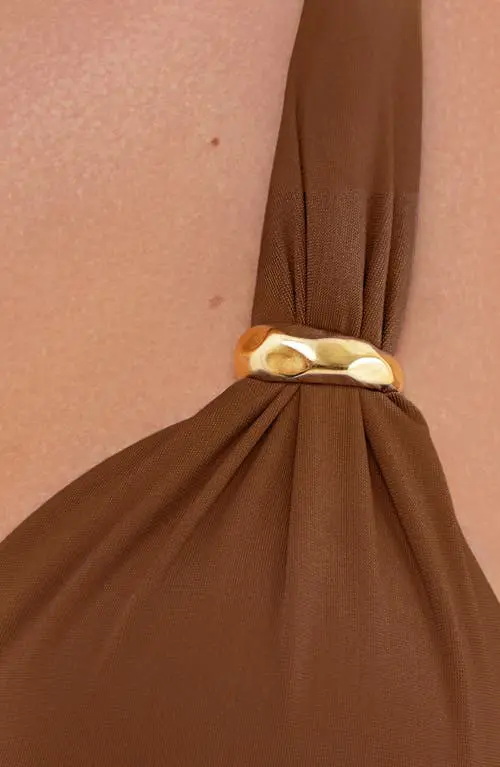VIX PAULA HERMANNY Bia Tube Halter Bikini Top - Brown