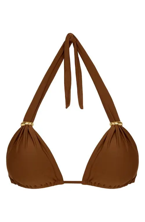 VIX PAULA HERMANNY Bia Tube Halter Bikini Top - Brown