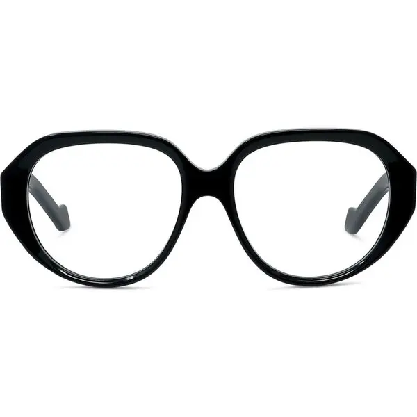 Loewe Anagram 54mm Geometric Optical Glasses - Shiny Black