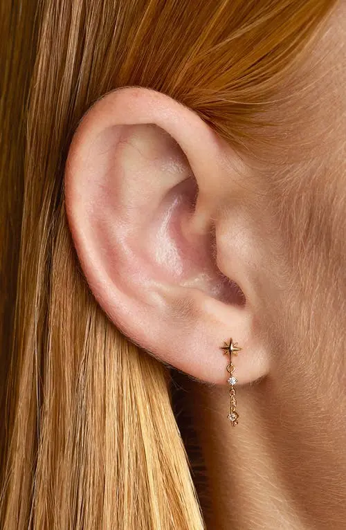ASTRID & MIYU Star Chain Drop Earrings