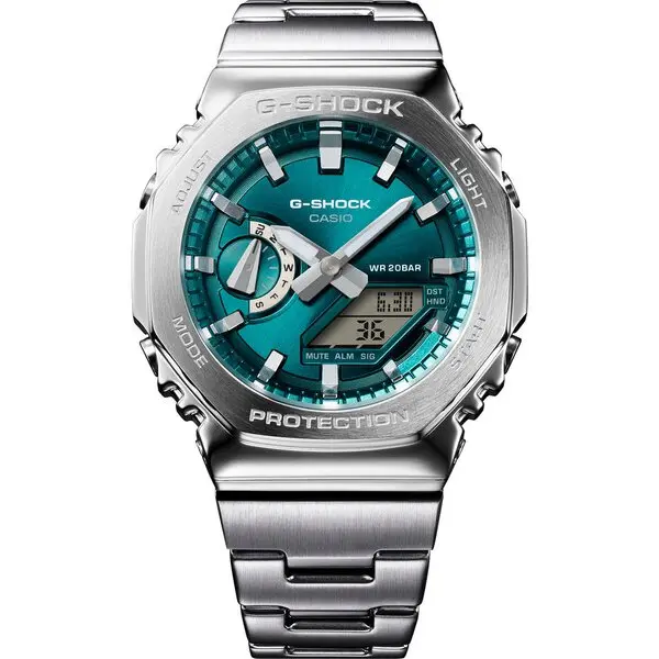G-Shock G-steel Ana-digi Bracelet Watch - Silver/teal