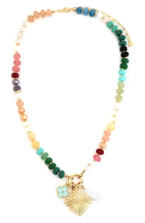 PANACEA Multistone Charm Necklace - Gold/multi