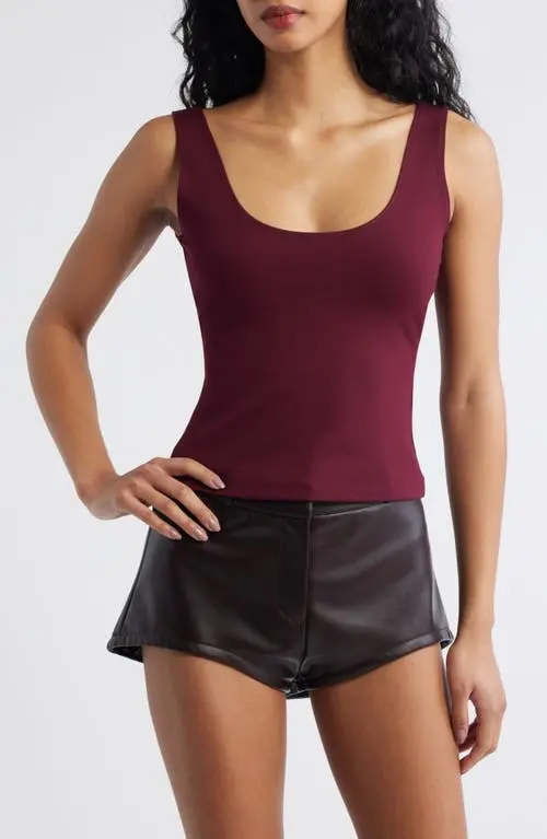 ARTLESS FOREVER Inez Scoop Neck Tank - Merlot