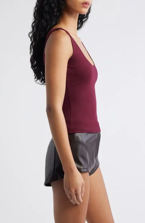 ARTLESS FOREVER Inez Scoop Neck Tank - Merlot
