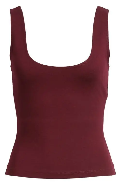 ARTLESS FOREVER Inez Scoop Neck Tank - Merlot