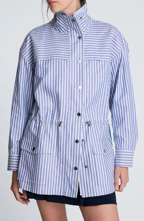 KENNETH COLE Striped Cotton Jacket - Dark Navy/pure White