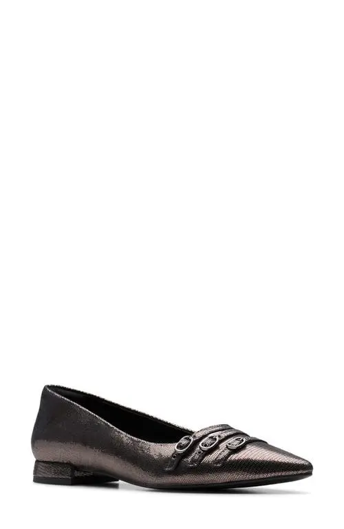 Clarks Sensa Triple Strap Flat - Metallic