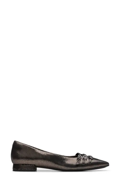 Clarks Sensa Triple Strap Flat - Metallic