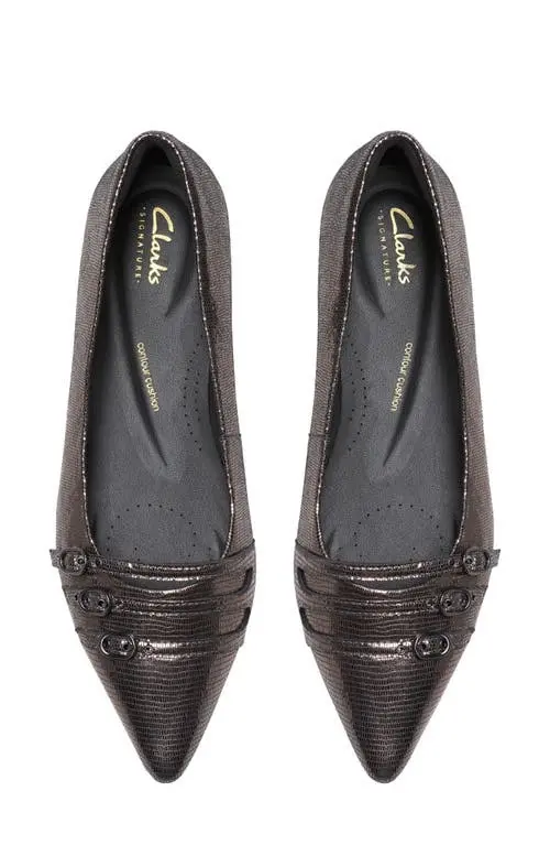Clarks Sensa Triple Strap Flat - Metallic