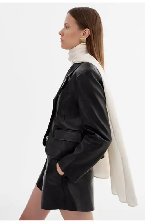 LAMARQUE Valentina Micro Leather Blazer