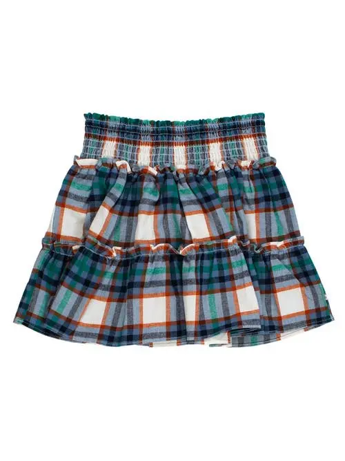 RUFFLEBUTTS Smocked Twirl Skirt - Peyton Plaid