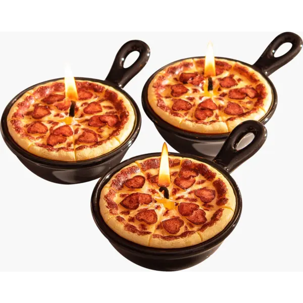 SOUTHLAKE GIFTS Mini Pizza Candle Trio - Heart Pepperoni