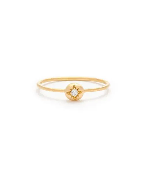 ELOISE JEWELRY Moon Ring With Natural Gemstone - Diamond