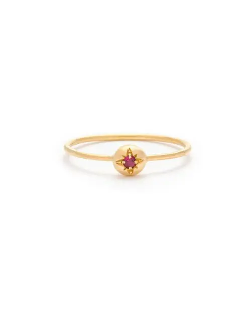 ELOISE JEWELRY Moon Ring With Gemstone - Ruby
