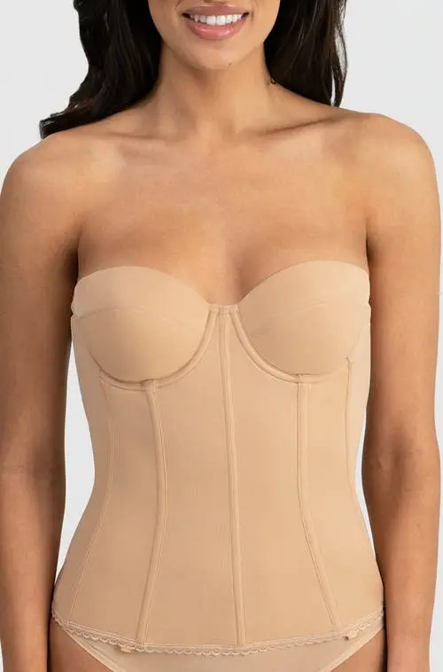 DOMINIQUE INTIMATES Brianna Low Back Convertible Strapless Corset Bra - Mocha