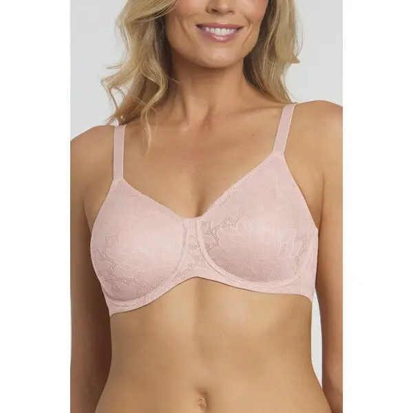 DOMINIQUE INTIMATES Jacqueline Seamless Jacquard Minimizer Bra - Blush Rose