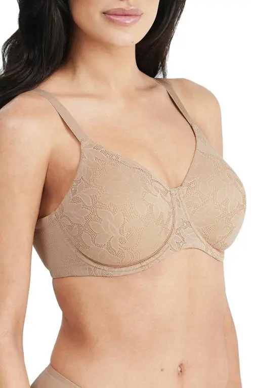 DOMINIQUE INTIMATES Jacqueline Jacquard Lace Minimizer Underwire Bra - Mocha