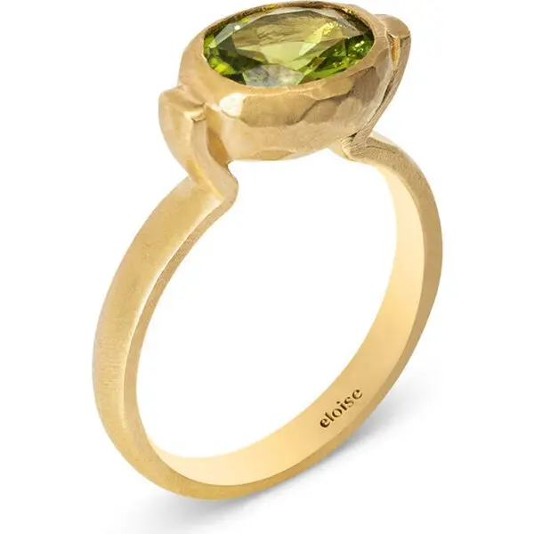 ELOISE JEWELRY Ellipse Gemstone Ring - Green Peridot